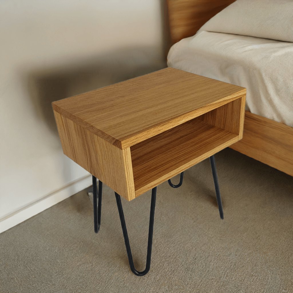 Moderne Nachtkästchen im Industrie Design in Eiche | CNB Objektdesign – Objektdesign CNB